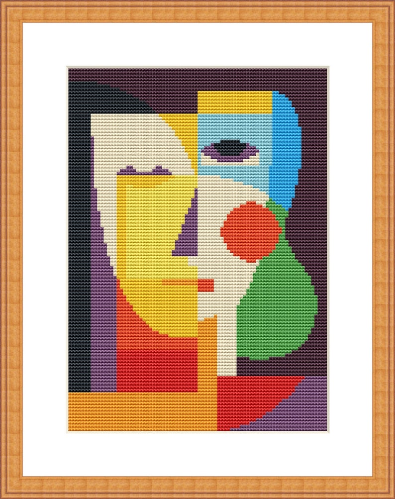 Cross Stitch Pattern Modern Abstract Portrait X-stitch | Etsy