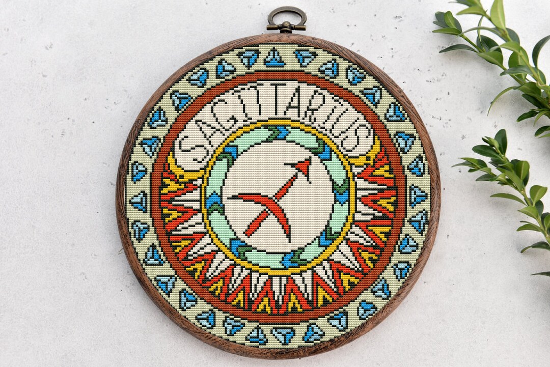 Sagittarius Zodiac Modern Cross Stitch Pattern Astrological Sign ...