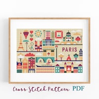 Paris, Cross Stitch Pattern, Eiffel Tower, Cross Stitch Paris PDF ...