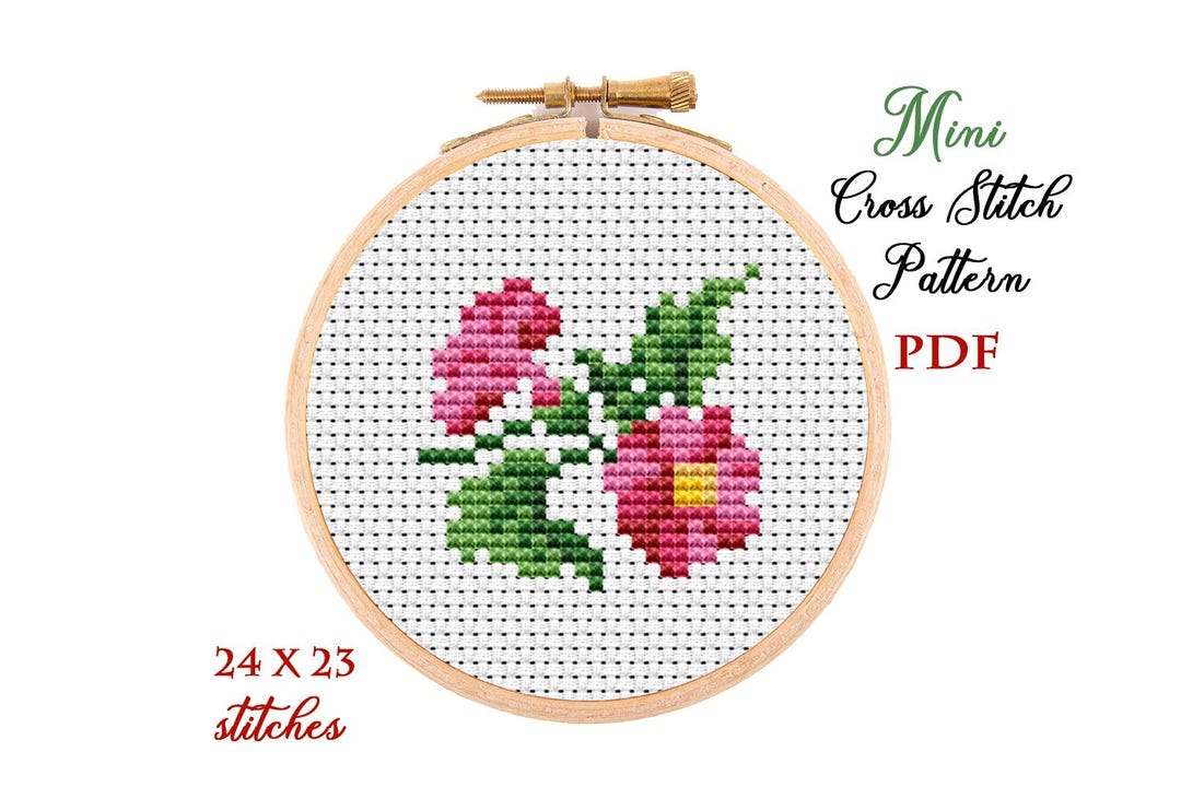Mini Cross Stitch Pattern. Flowers. Counted Cross Stitch Chart. Flower ...