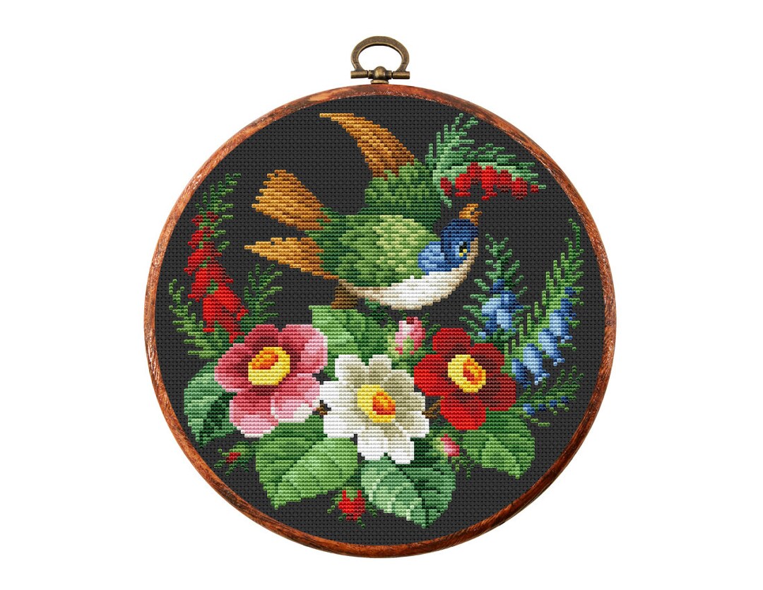 Vintage Flowers Cross Stitch Pattern, Antique Cross Stitch Design ...
