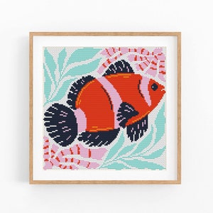 Set of 6 Modern Ocean Water Sea Cross Stitch Patterns, Abstract Nature ...