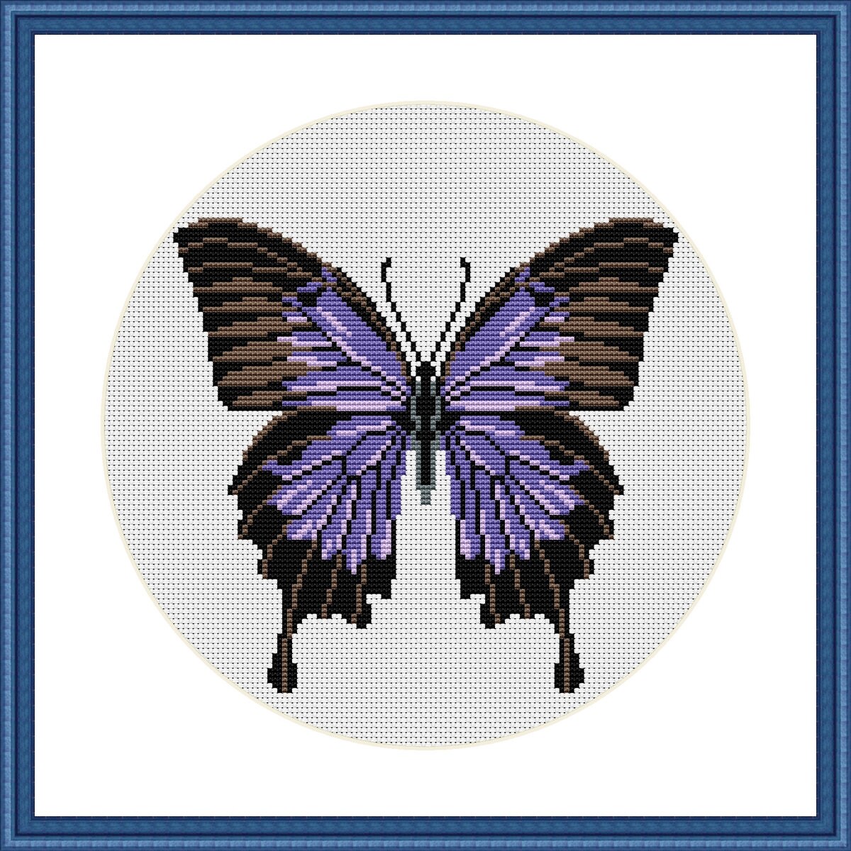 Butterfly Cross Stitch Pattern, Flying Insect Nature Cross Stitch, Hoop ...