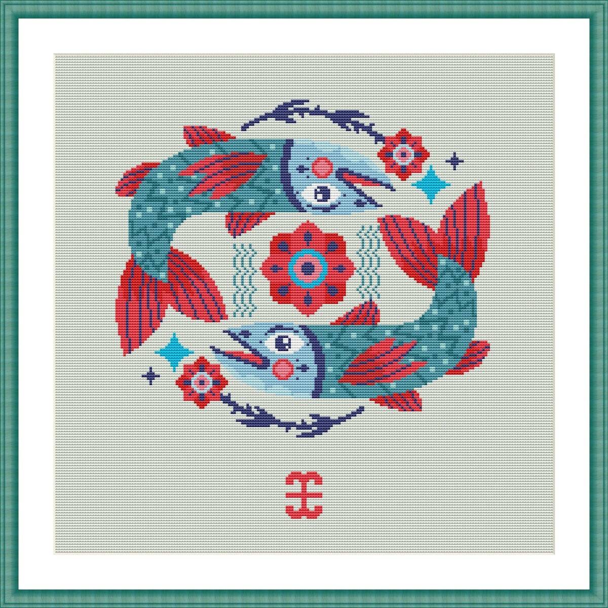 Pisces. Zodiac Sign. Modern Cross Stitch Pattern. Counted | Etsy