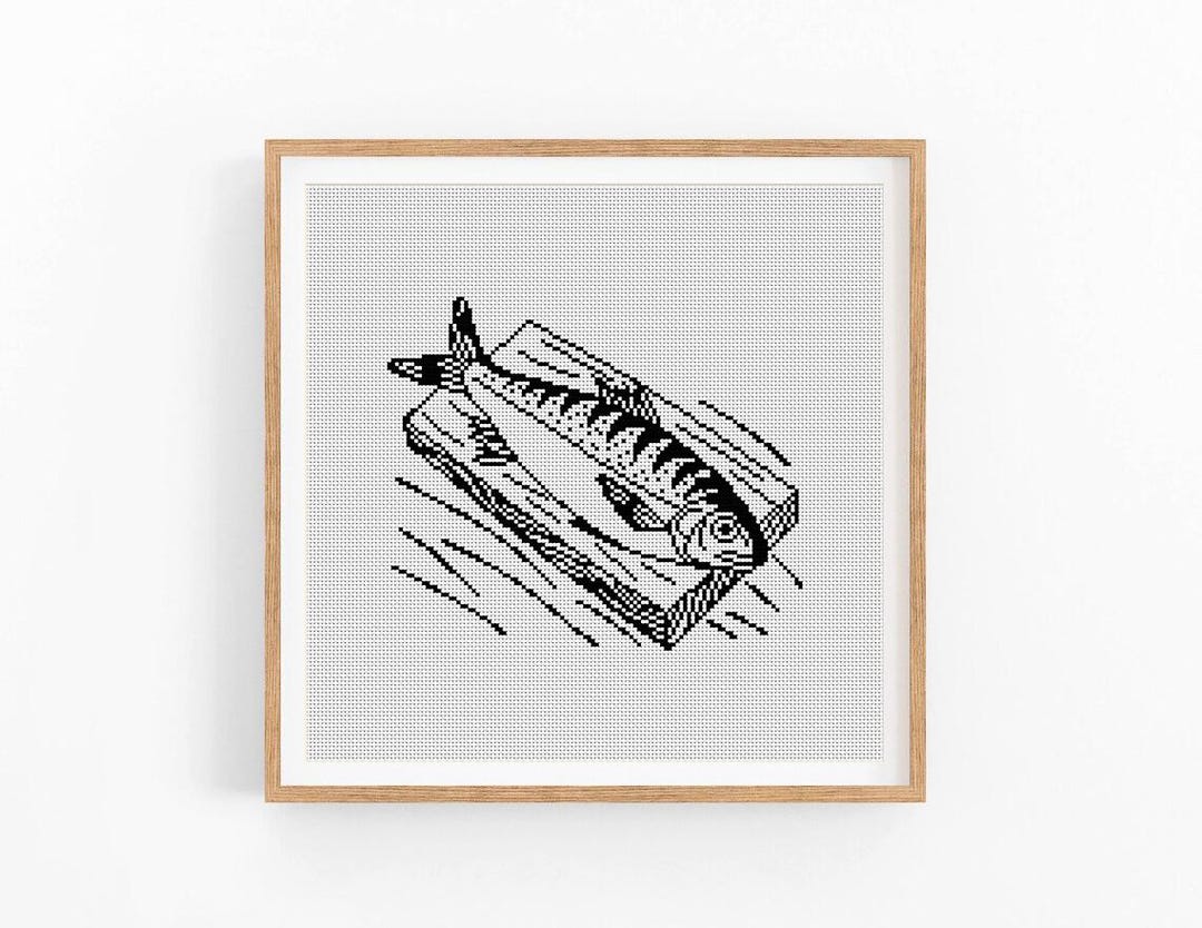 Fish Cross Stitch Pattern, Fish Food Art, Abstract Fish Cross Stitch ...