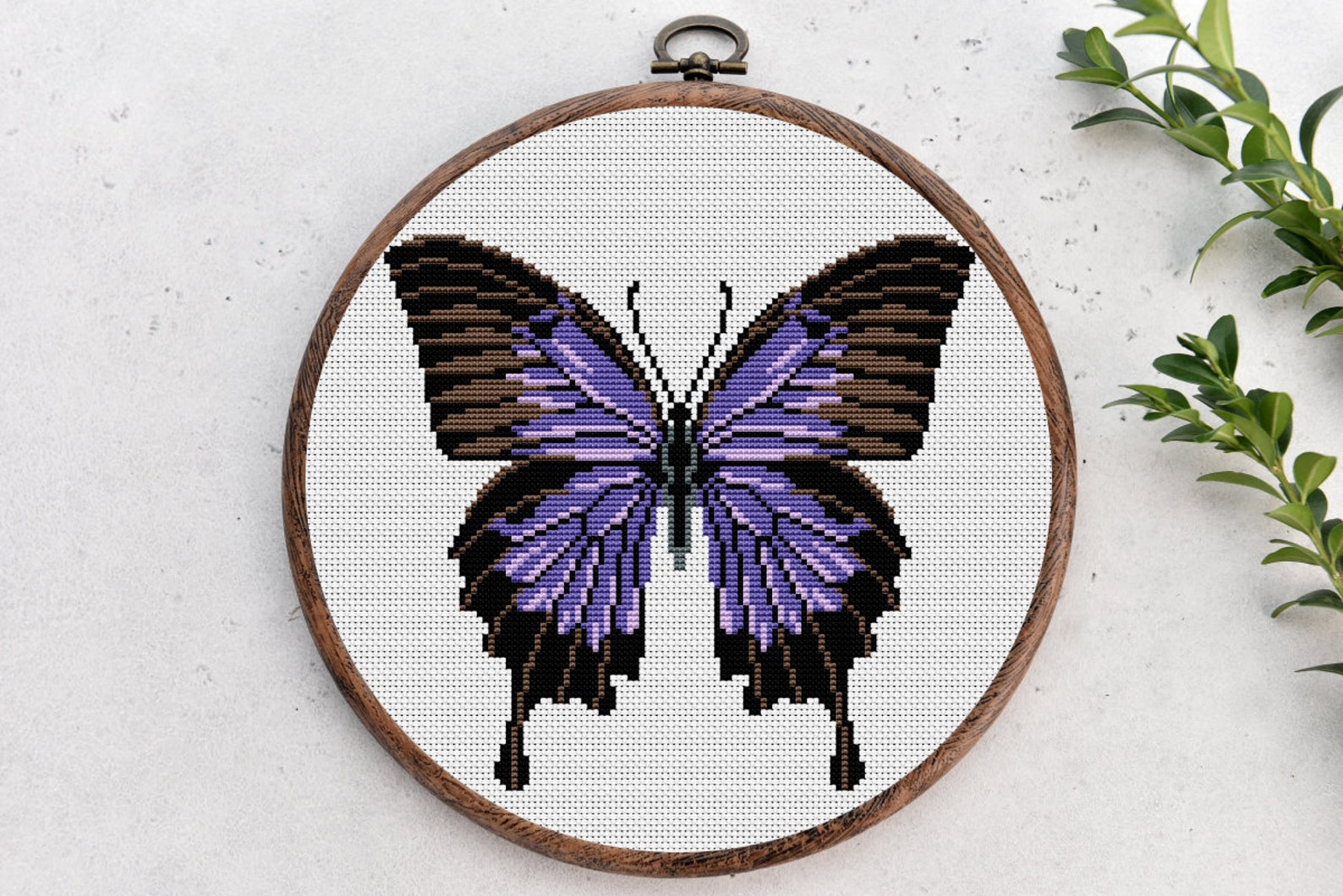 Butterfly Cross Stitch Pattern, Flying Insect Nature Cross Stitch, Hoop ...
