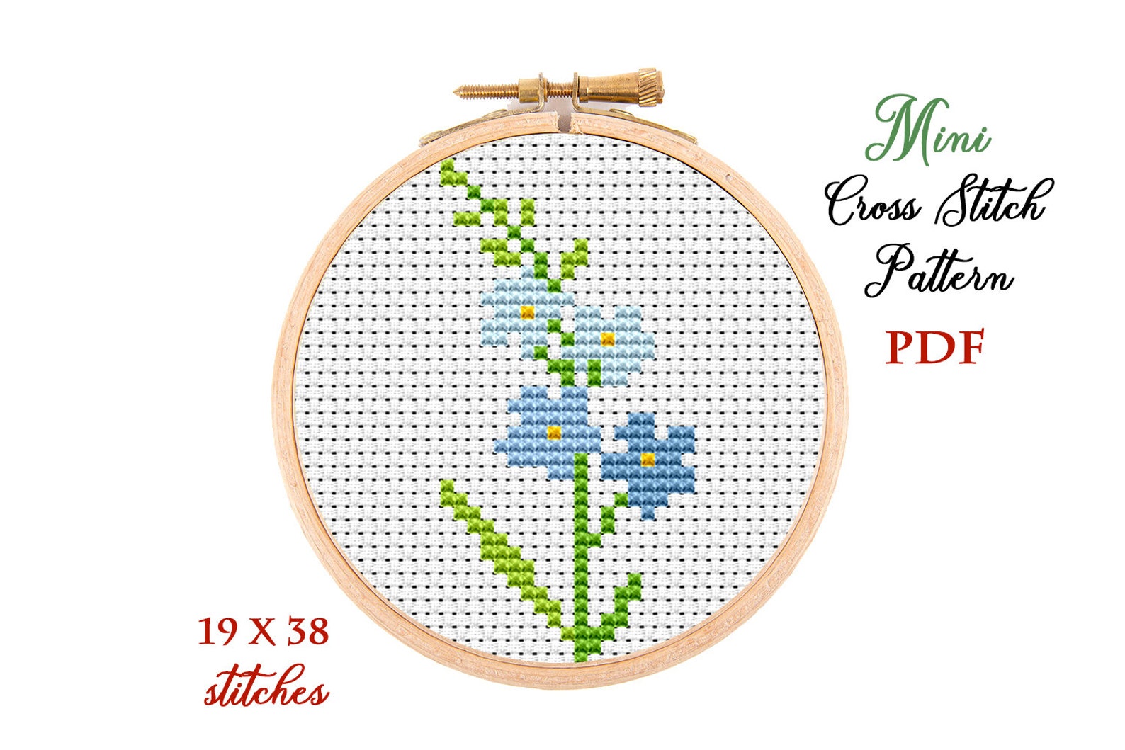 Mini Cross Stitch Pattern. Forget-me-not. Counted Cross Stitch Chart ...
