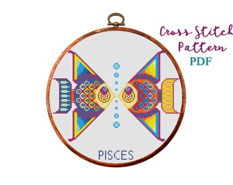 Pisces Cross Stitch | Etsy
