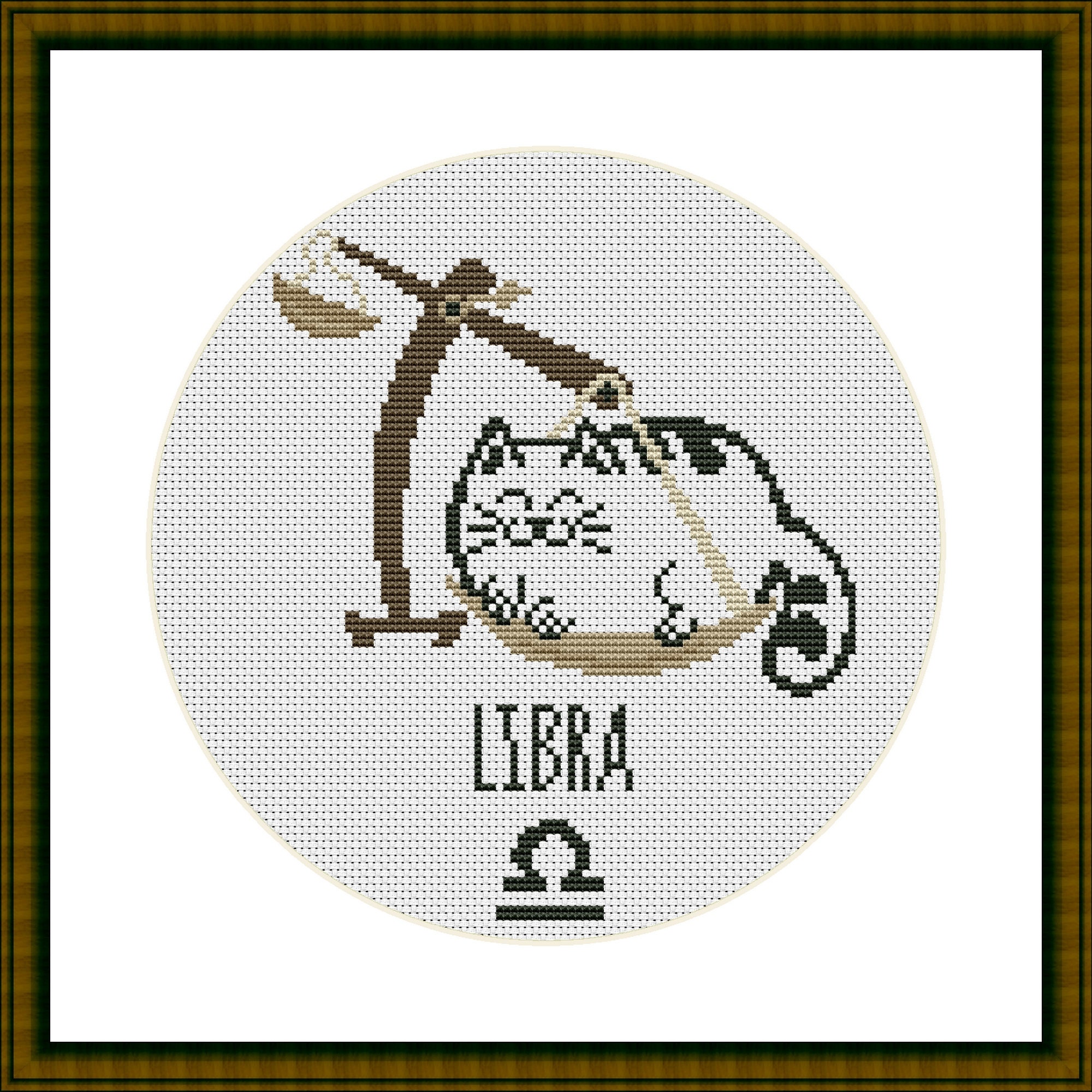 Cat Zodiac. Libra. Modern Cross Stitch Pattern. Counted Cross - Etsy