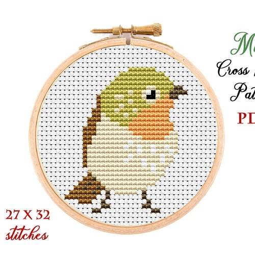 Mini Cross Stitch Pattern. Little Bird. Counted Cross Stitch - Etsy