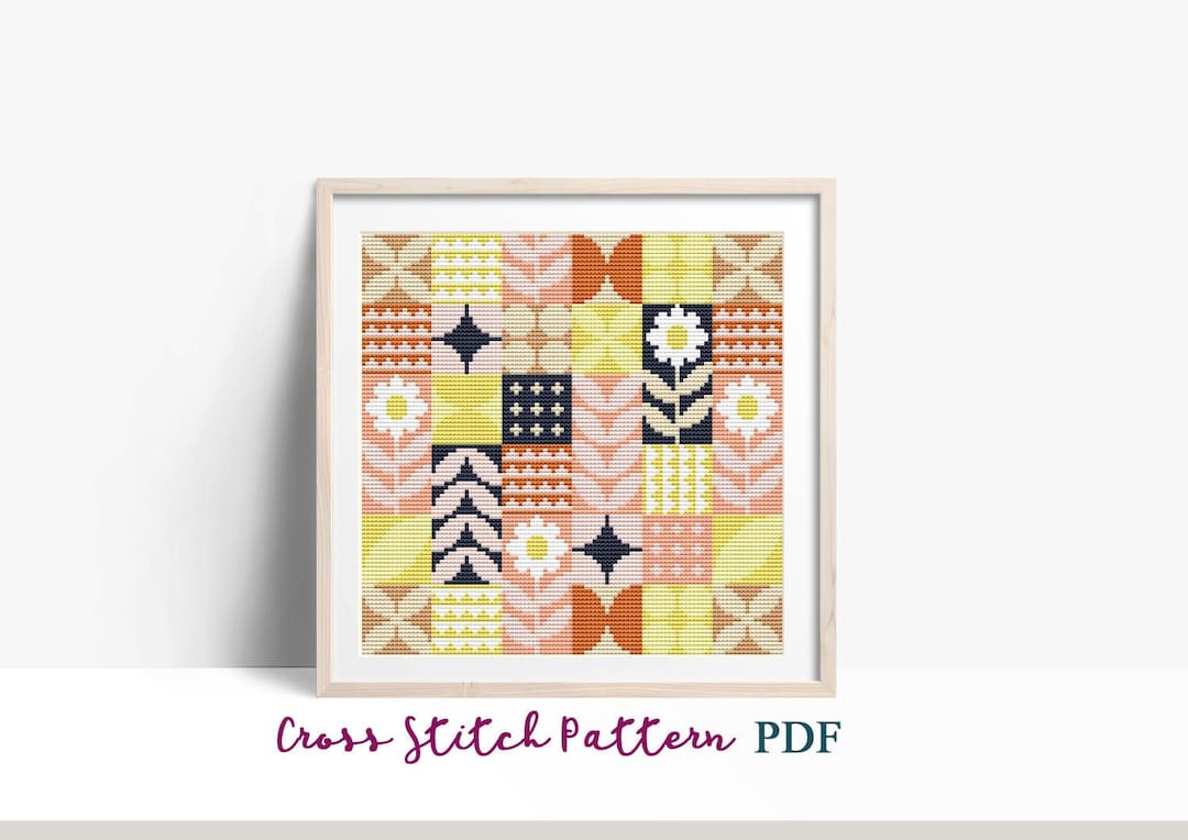 Abstract Cross Stitch Pattern, Modern X-stitch Pattern, Portrait Cross ...