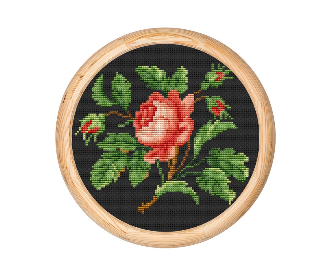 Vintage Flowers Cross Stitch Pattern, Antique Cross Stitch Design ...