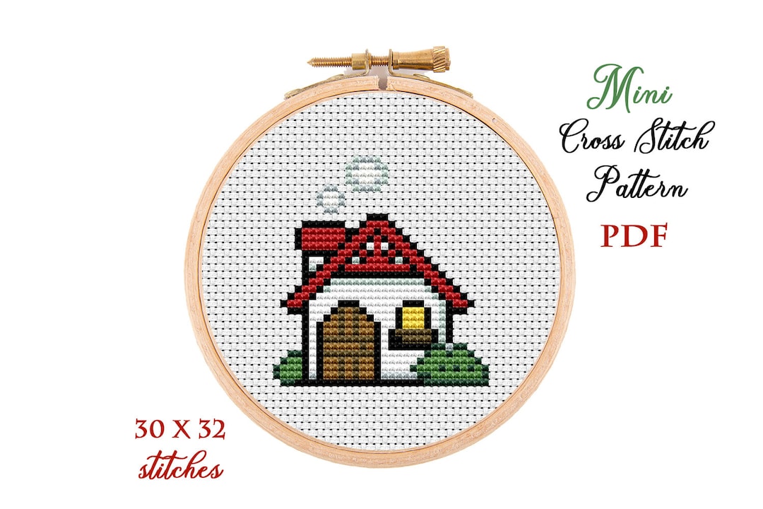 Mini Cross Stitch Pattern. House. Home Counted Cross Stitch Chart. Cute ...