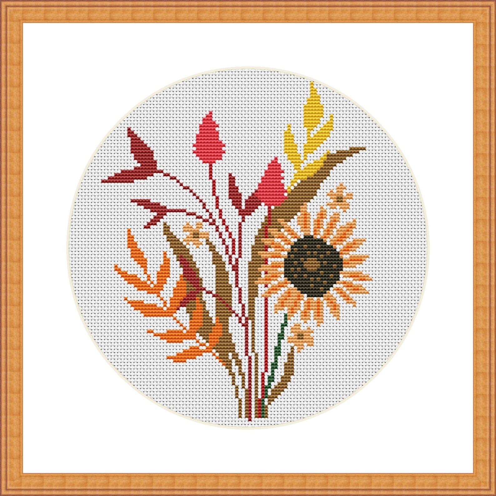 Fall Cross Stitch Pattern, Autumn Bouquet Design, Fall Cross Stitch PDF ...