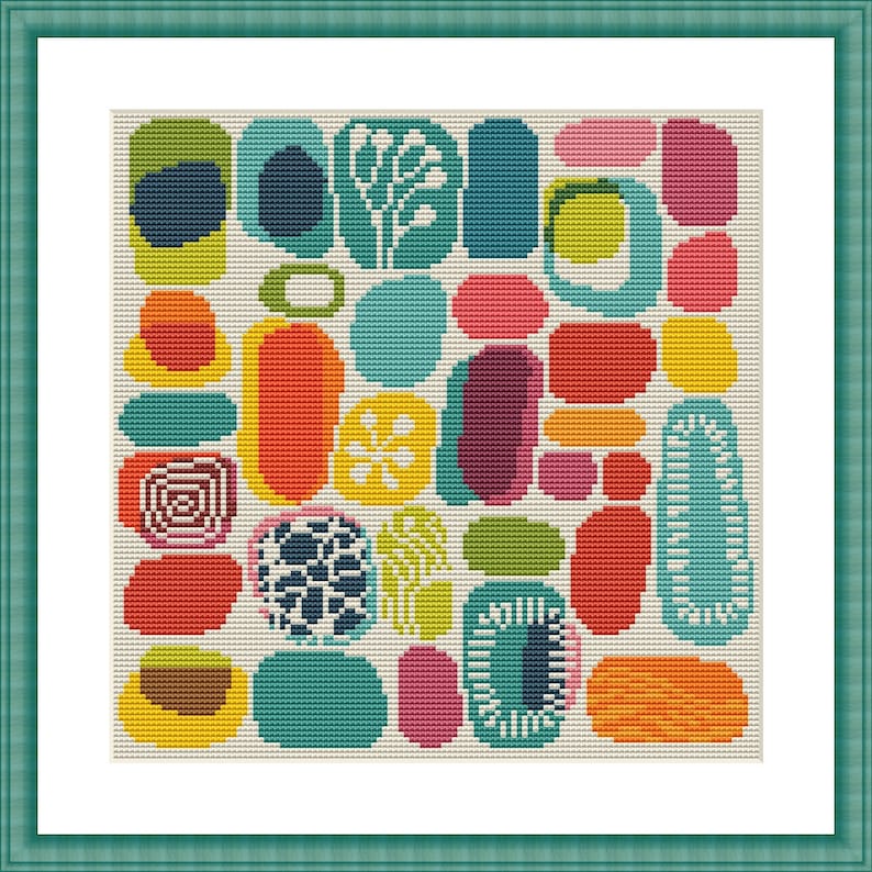 Abstract Cross Stitch Pattern Modern Colorful X-stitch - Etsy