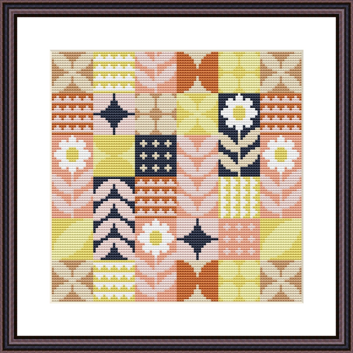 Abstract Cross Stitch Pattern, Modern X-stitch Pattern, Portrait Cross ...