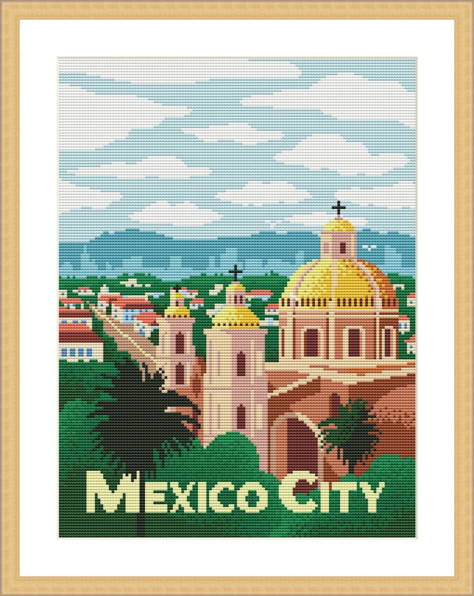 Mexico City Cross Stitch Pattern. Vintage Travel - Etsy