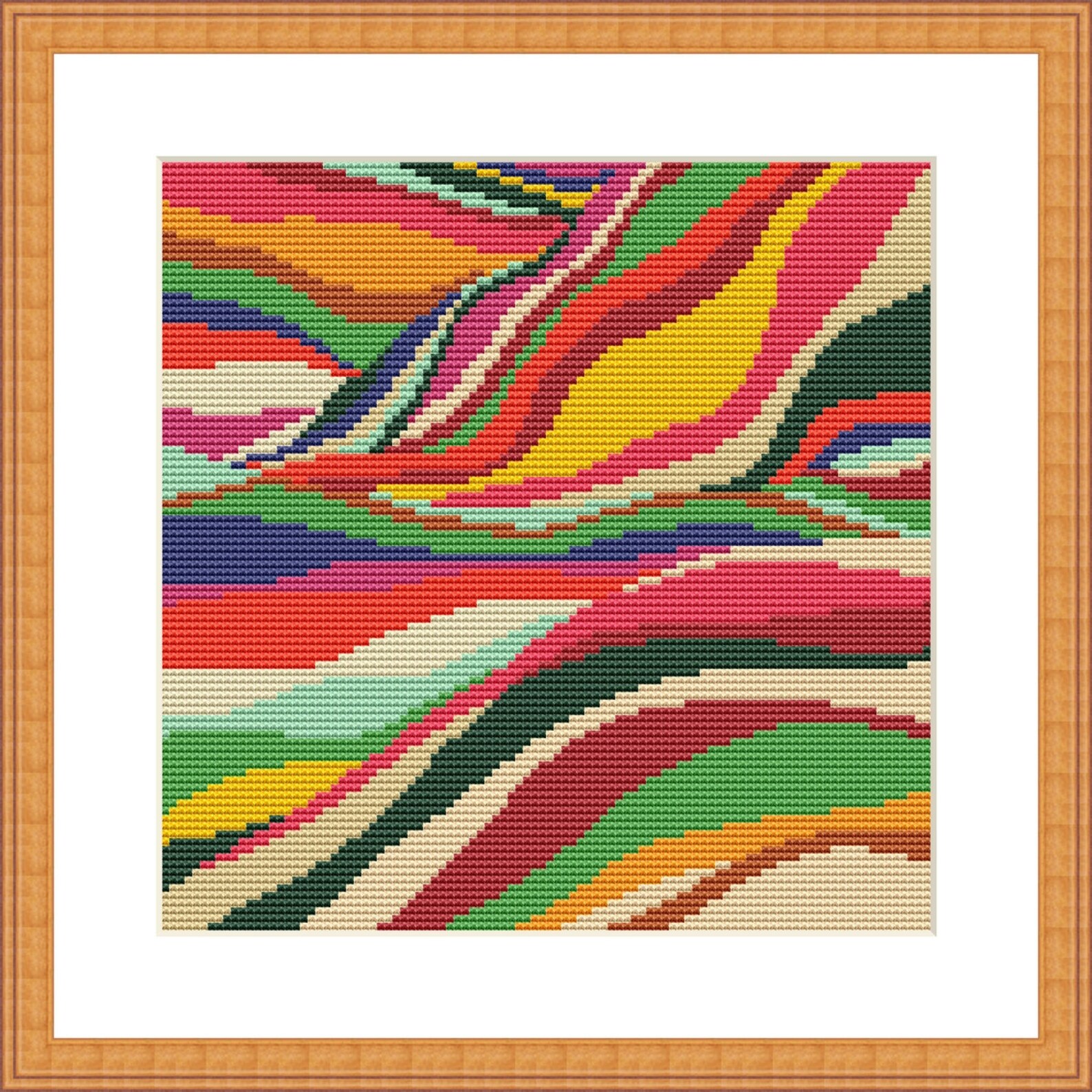 Abstract Cross Stitch Pattern Modern Colorful X-stitch - Etsy