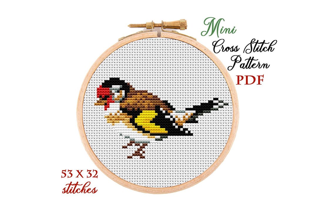 Mini Cross Stitch Pattern. Little Bird. Counted Cross Stitch Chart ...