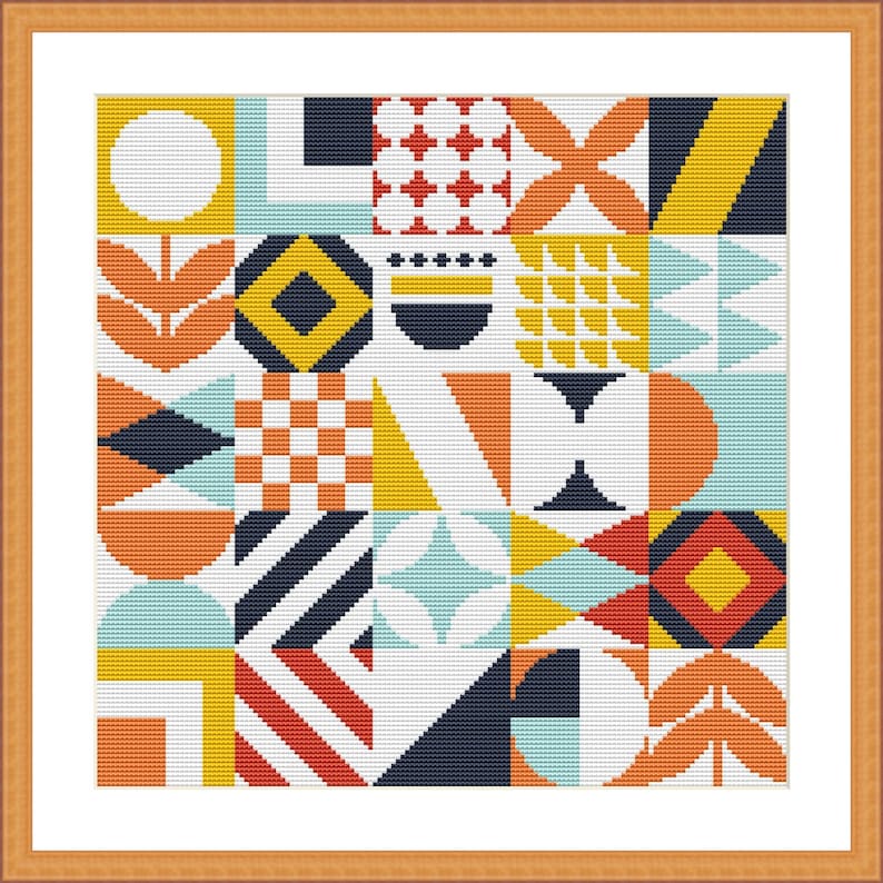 Abstract Geometric Cross Stitch Pattern Modern X-stitch - Etsy