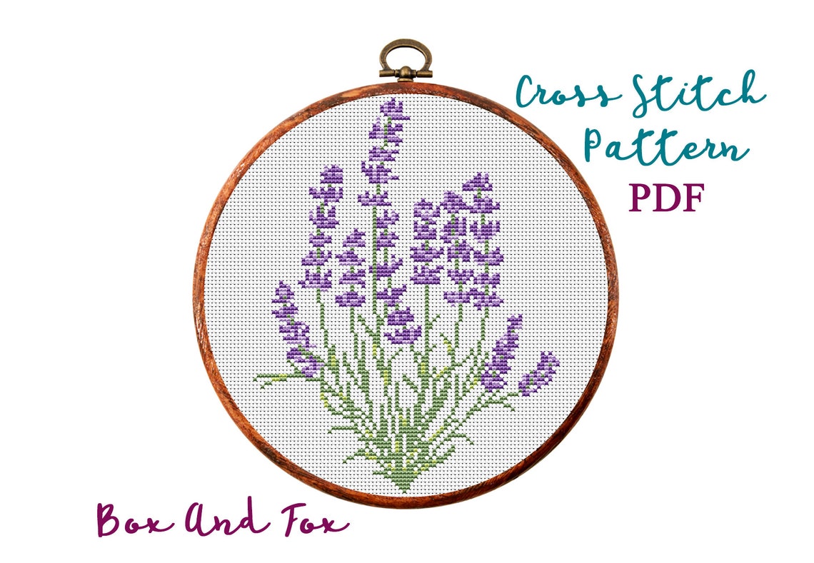 Lavender. Modern Cross Stitch Pattern. Provence Counted Cross Stitch ...