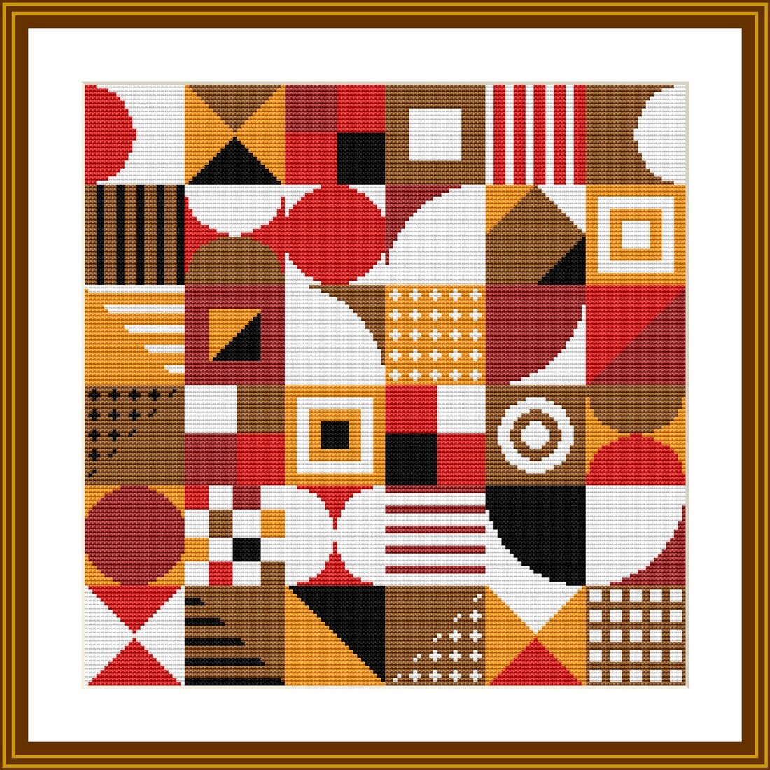 Simple Shapes Abstract Cross Stitch Pattern Modern X-stitch - Etsy
