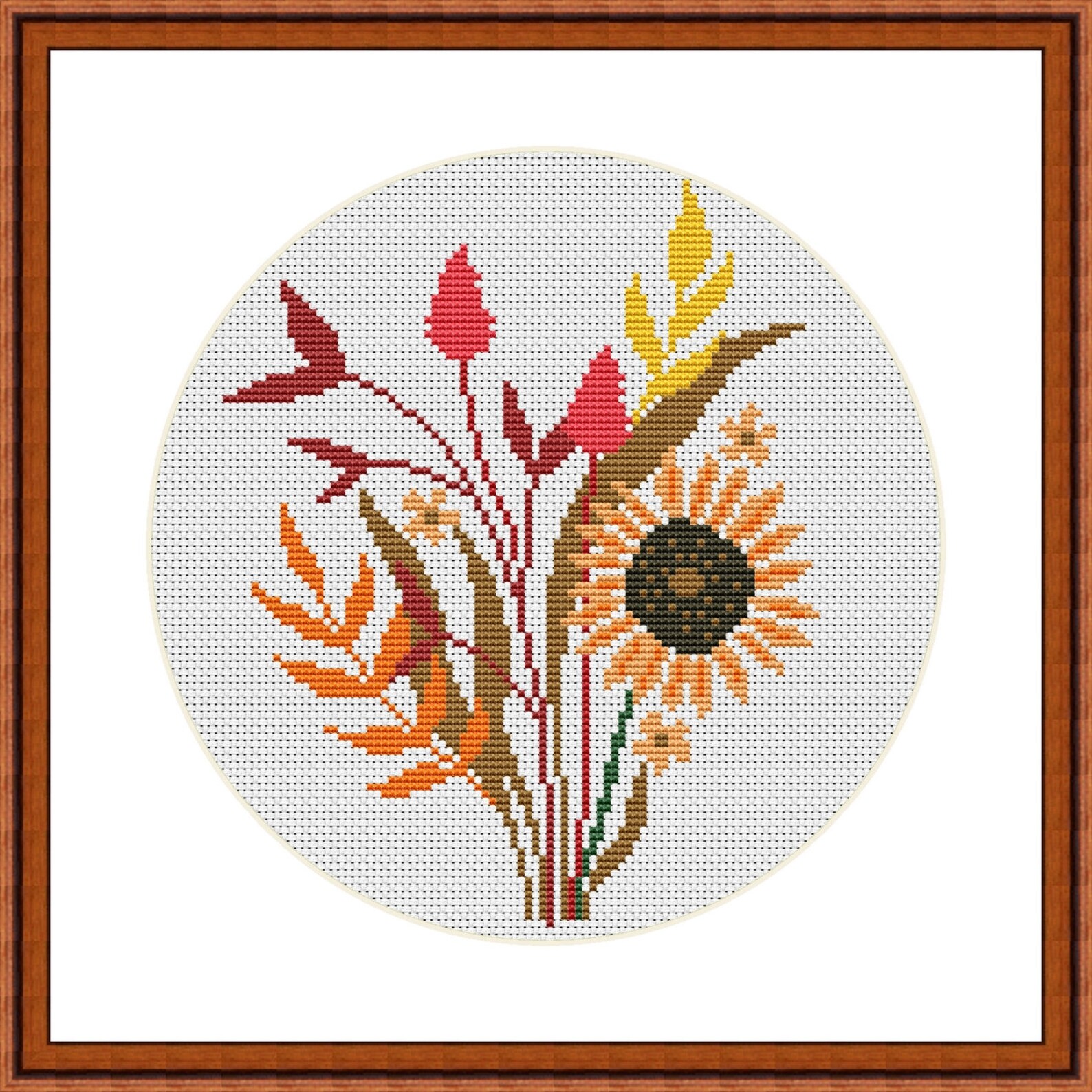 Fall Cross Stitch Pattern, Autumn Bouquet Design, Fall Cross Stitch PDF ...