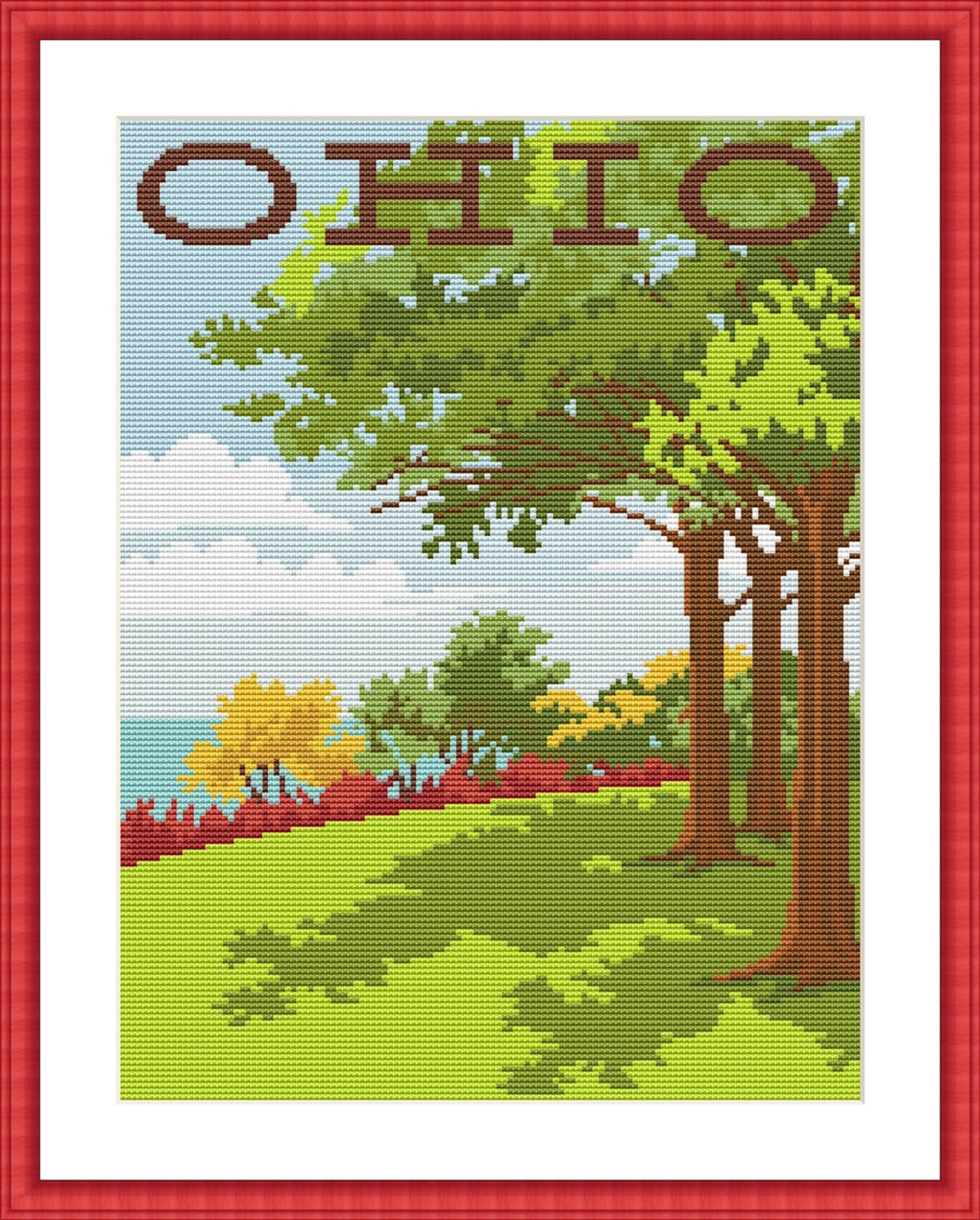 Ohio United States Cross Stitch Pattern. Retro Travel Poster - Etsy