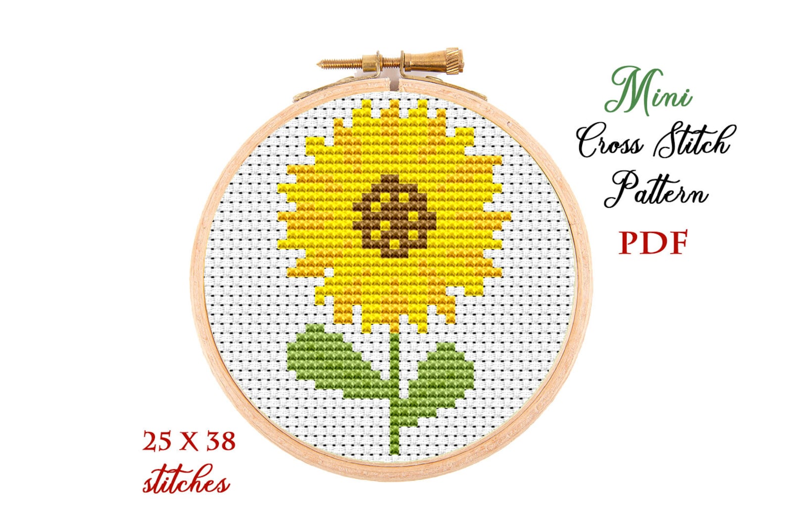 Mini Cross Stitch Pattern. Sunflower. Counted Cross Stitch Chart ...