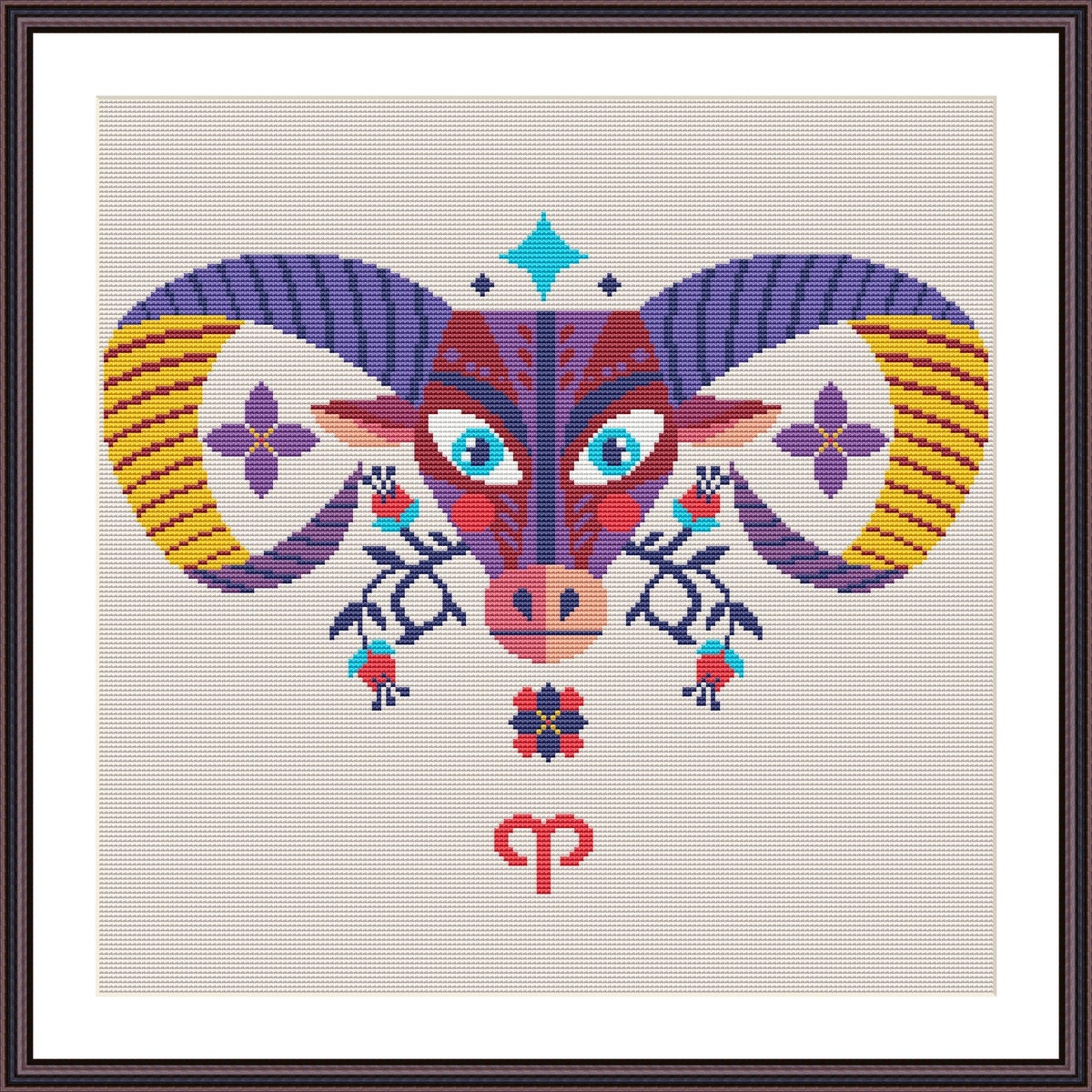 Aries. Zodiac Sign. Modern Cross Stitch Pattern. Counted Cross | Etsy
