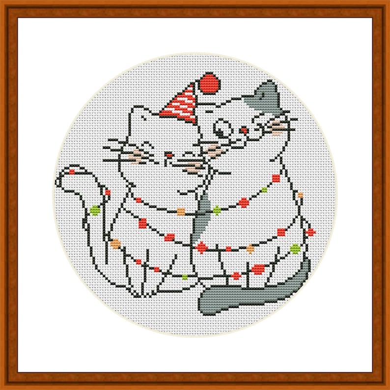 Cross Stitch Pattern Christmas Cats. Cross Stitch PDF. Merry - Etsy