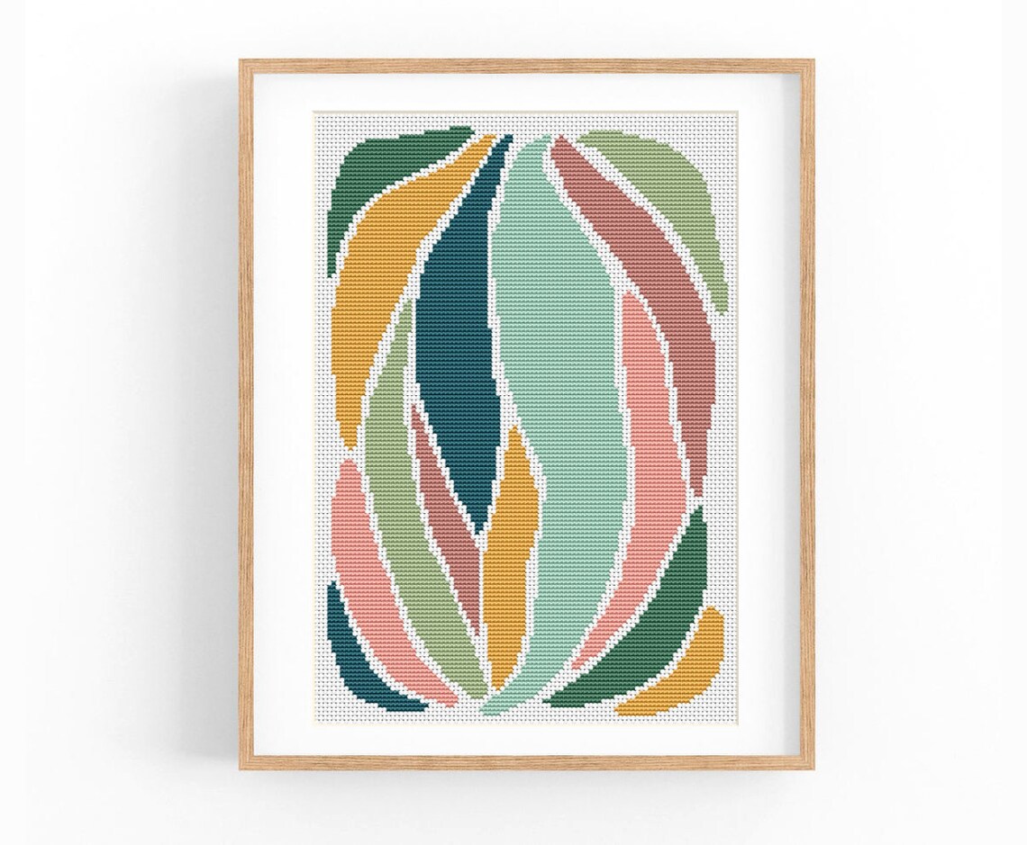 Set of 3 Modern Boho Cross Stitch Patterns Abstract Colourful - Etsy