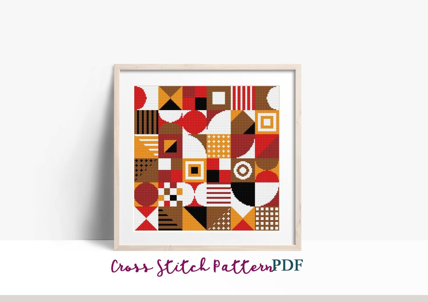 Simple Shapes Abstract Cross Stitch Pattern Modern X-stitch - Etsy
