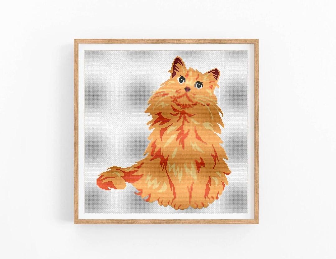 Red Cat Cross Stitch Pattern, Ginger Cat,kitten Modern X-stitch Pattern ...