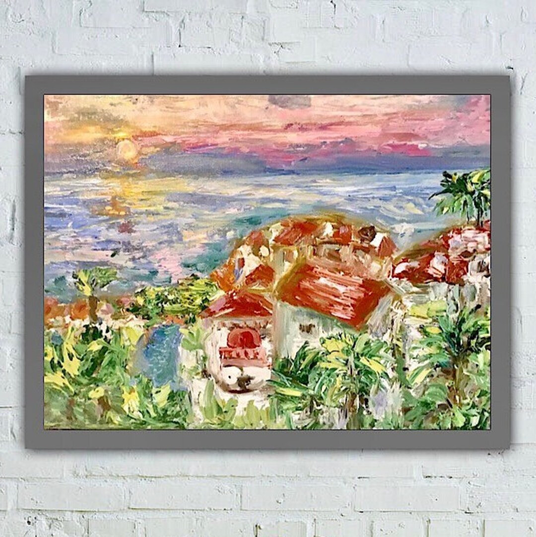 Canarian Islands Landscape Painting,original Oil Impasto Style Canvas ...