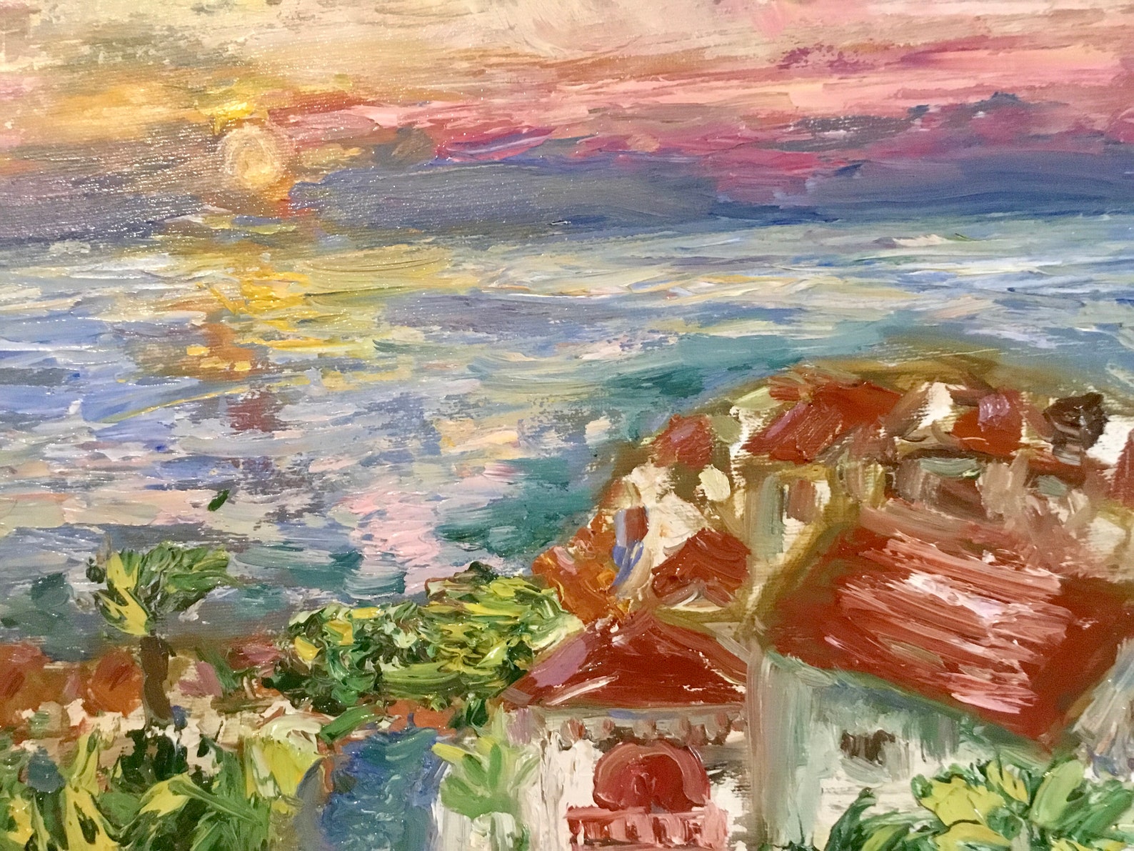 Canarian Islands Landscape Painting,original Oil Impasto Style Canvas ...