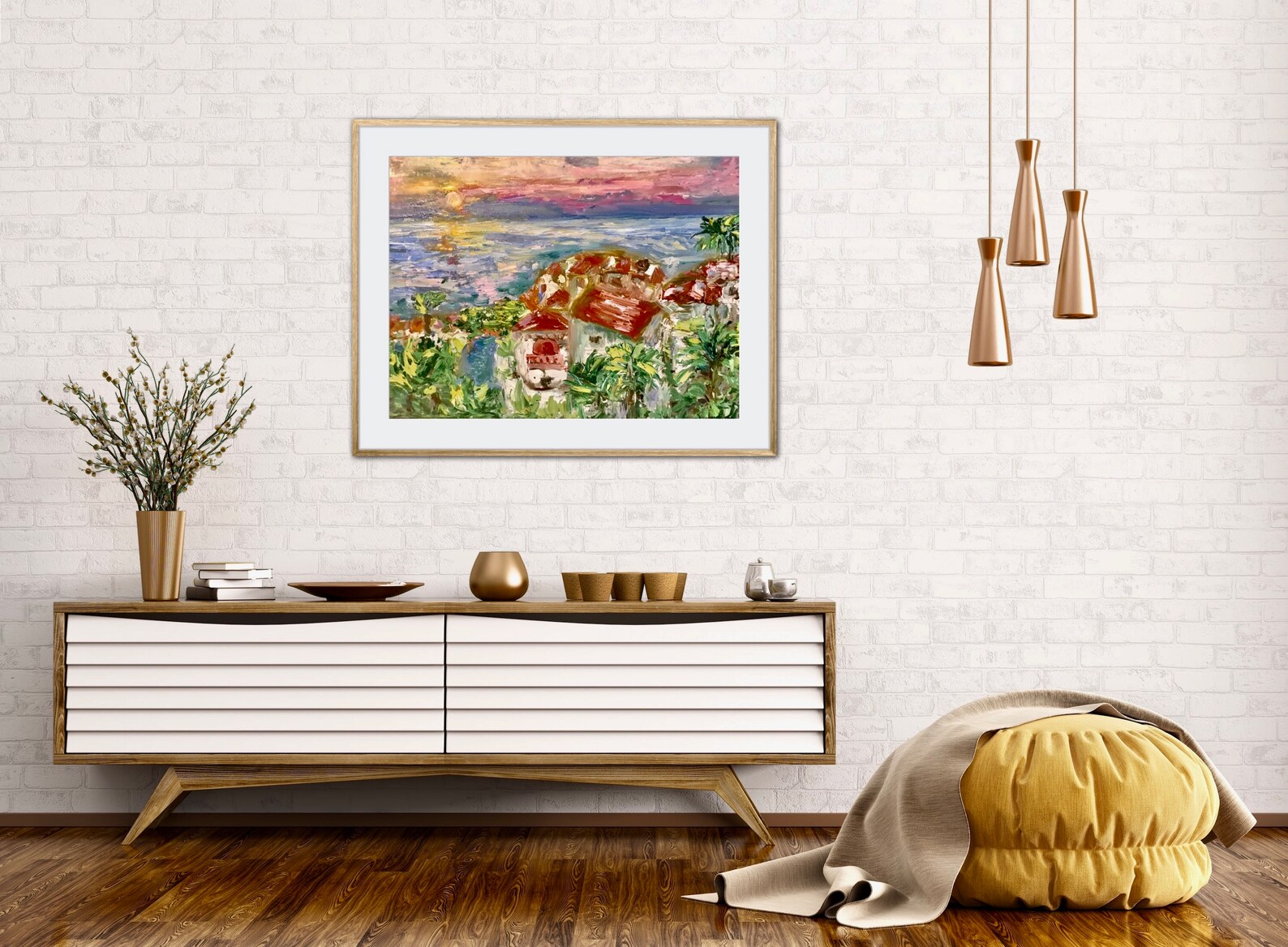 Canarian Islands Landscape Painting,original Oil Impasto Style Canvas ...