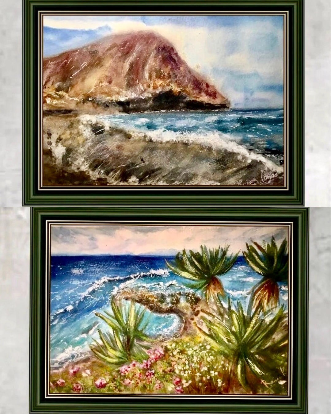 Tenerife Beaches Watercolor Painting | Original Canary Islands Art ...