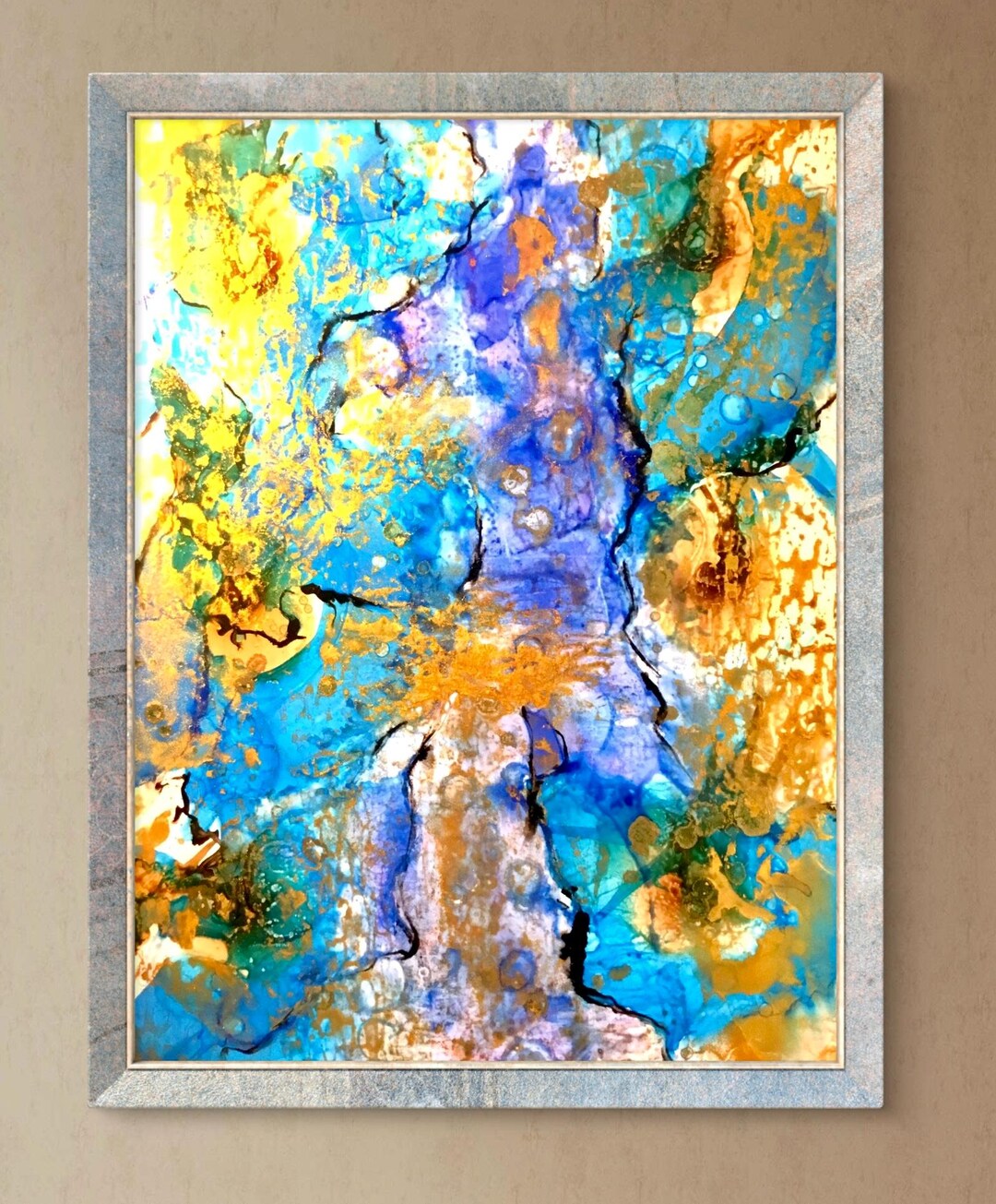 Original Alcohol Inks Abstract Painting on Yupo Paper - Handmade ...