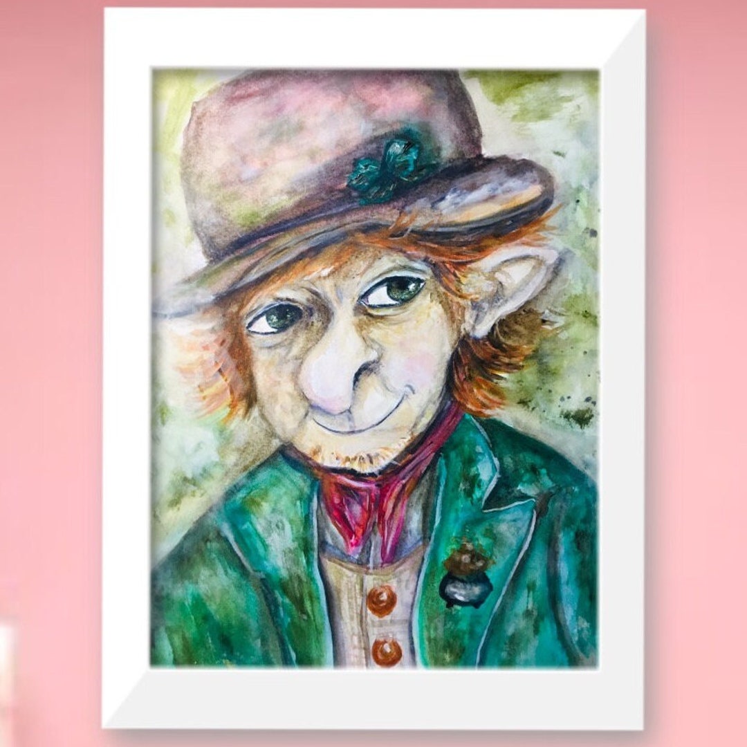 Original Leprechaun Watercolour Painting – Pot of Gold Illustration ...