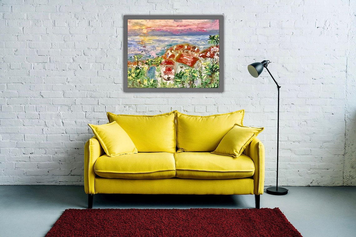 Canarian Islands Landscape Painting,original Oil Impasto Style Canvas ...