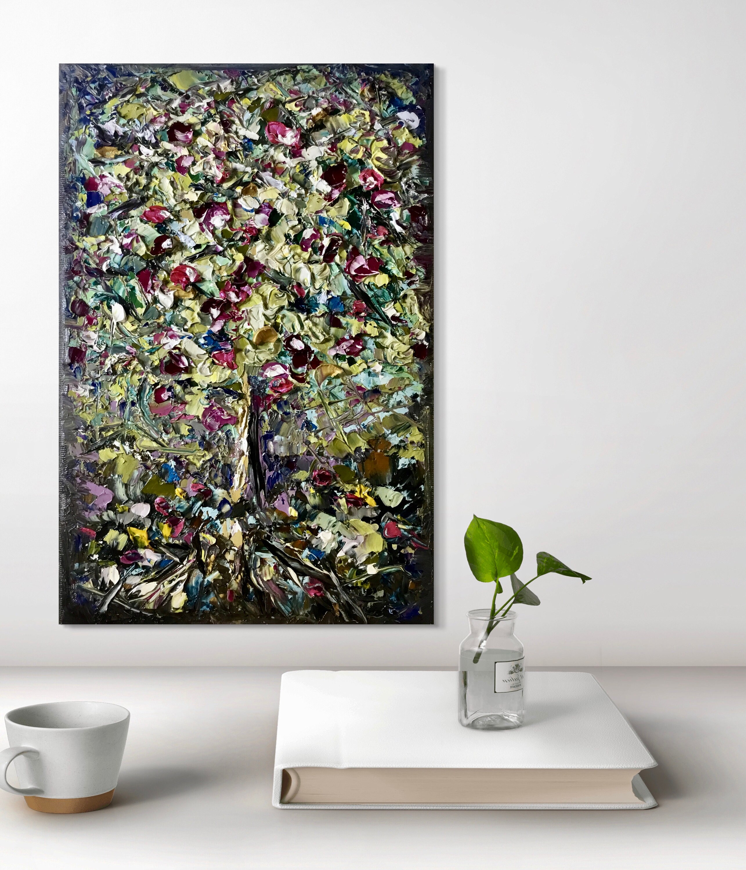 Apple Tree Original Textured Impasto Oil Painting on 3 D Canvas,home ...