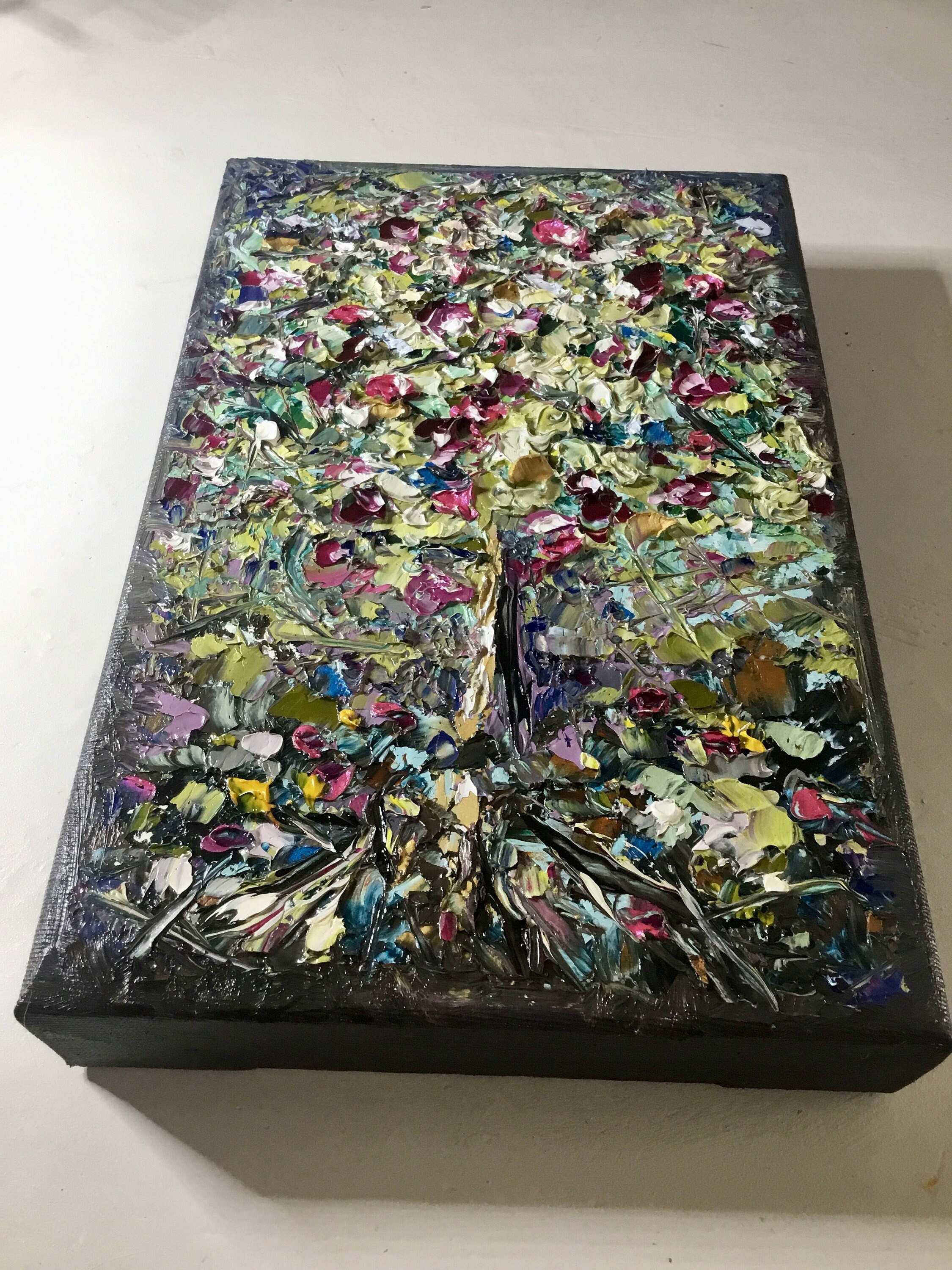 Apple Tree Original Textured Impasto Oil Painting on 3 D Canvas,home ...