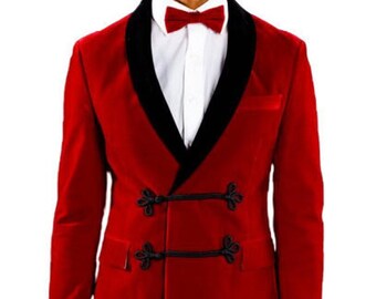 Red Velvet Dinner Jacket - Etsy