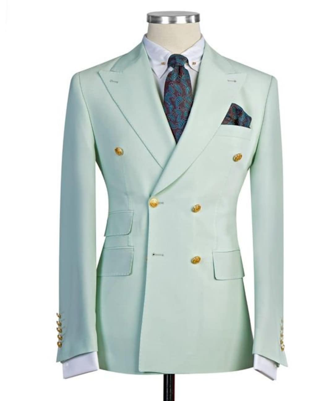 Men Double Breasted Premium Light Green Blazer Party Wear - Etsy
