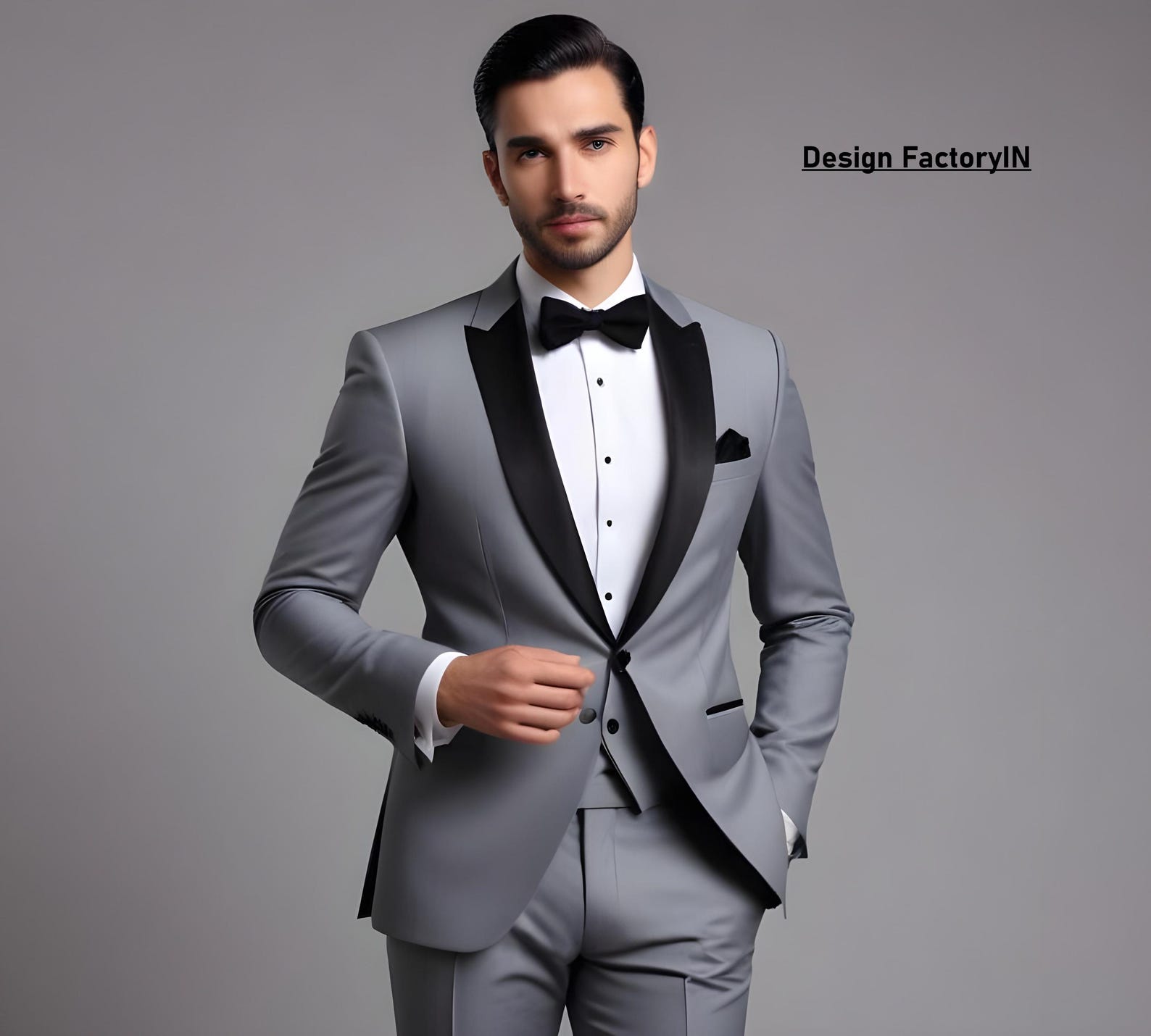 GREY TUXEDO SUIT, Men Grey 3 Piece Tuxedo Suits, Slim Fit Suit, Wedding ...