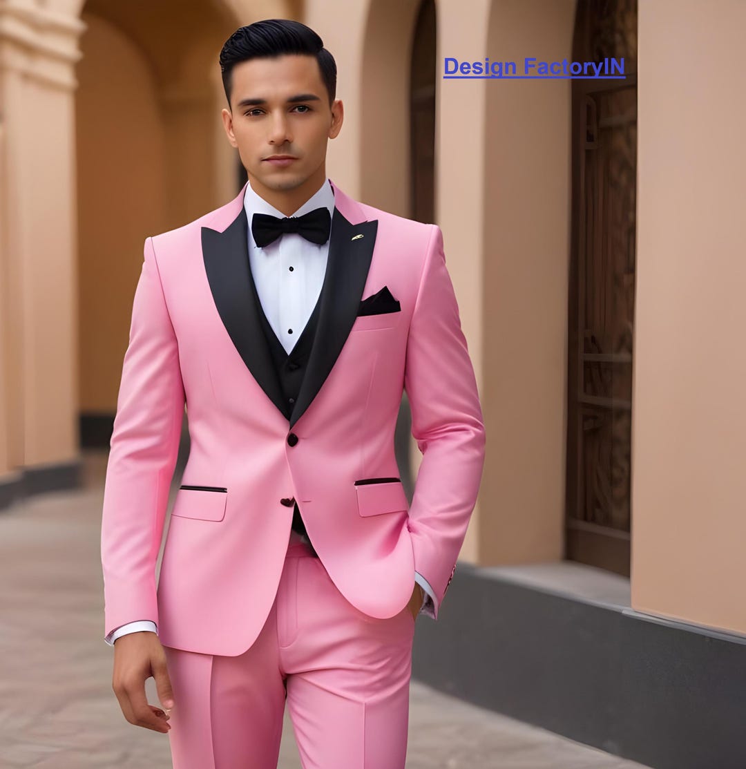 MEN 2 PIECE SUITS, Wedding Wear Stylish 2 Piece Suits, Pink Cotton ...
