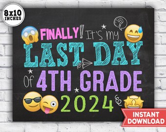 Goodbye 4th Grade Sign, Printable Last Day of School Sign, Fourth Grade ...