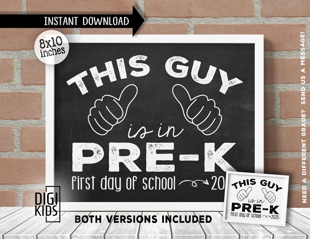 First Day of Pre K Sign 2025 - 1st Day of School Sign - Pre K ...
