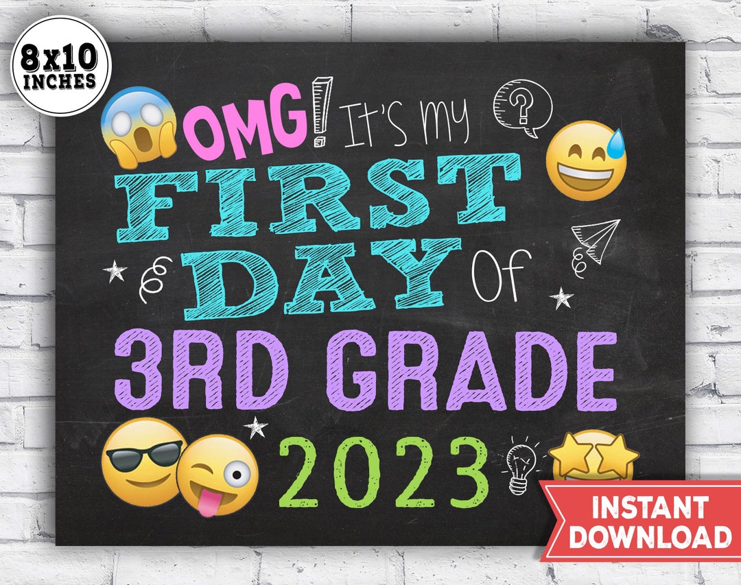 1st Day of 3rd Grade Sign First Day of 3rd Grade Printable - Etsy